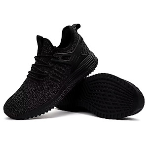 SDolphin Shoes for Men - Tennis Running Shoes for Gym Workout Athletic Sneakers Standing Comfort Non Slip Fashion Allblack Size 10.5