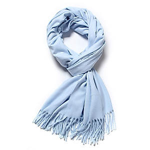 Cindy & Wendy Large Soft Cashmere Silky Pashmina Solid Shawl Wrap Scarf for Women