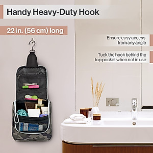 Wayfarer Supply Hanging Travel Toiletry Bag - Large Cosmetic Bag Organizer for Toiletries, Makeup and Shaving Supplies - Cruise and Travel Essentials for Women & Men, Camouflage