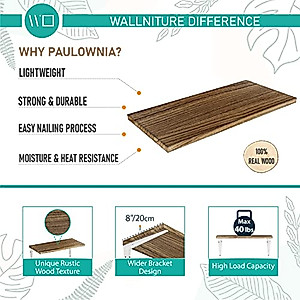 Wallniture Arras 24" Floating Shelves for Wall Storage, Wall Bookshelves Living Room Decor, Kitchen Organization, Office Decor, Wall Shelf Set of 4 White Bracket