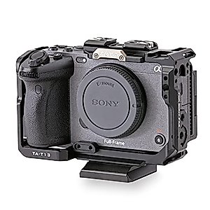 Tiltaing Full Camera Cage Compatible with Sony FX3/FX30 – Black | Integrated Design, Half Cage & Full Cage,Cold Shoe Receivers, NATO Rails for Side Handles, Quick Release Plate | TA-T13-FCC-B