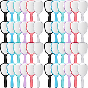 Vinsot Handheld Mirror Bulk Hand Mirrors with Handle Plastic Compact Travel Makeup Cosmetic Mirror Small Hand Held Mirror Portable Vanity Mirror for Home Camping Classroom, 7.09 x 3.15 Inches