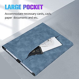 Microsoft Surface Pro 11 / Pro 10 / Pro 9 13 Inch Case, Multiple Angle Viewing Portfolio Business Cover with Pocket & Stylus Holder, Compatible with Type Cover Keyboard.(Sapphire)