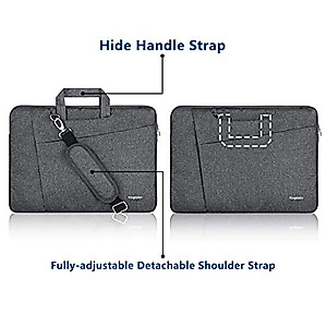 Kogzzen 16 15.6 15.4 15 Inch Laptop Sleeve Messenger Shoulder Bag Compatible with MacBook Pro 16/15/ Surface Laptop 15/ Surface Book 15, Slim Waterproof Protective Case Dell HP Lenovo Asus - Gray
