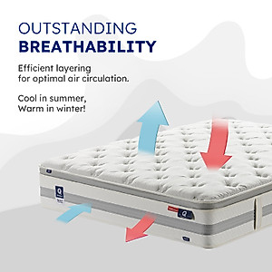 QUICKSLEEP Q4 Z Cube Mattress, Premium 11.5 Inch Two-Sided Mattress Spring Mattress Hybrid Bed in A Box Plush Top Firm Bottom Edge Support Euro Top with Memory Foam High Density Foam (Queen)