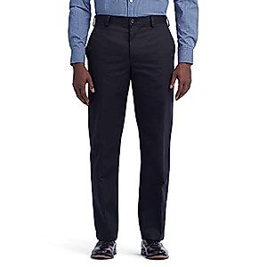 IZOD Men's American Chino (Inert Flat-Front or Pleated) Classic-Fit Pants, Black, 36W x 30L