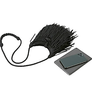 Women Fringe Tassel Crossbody Bag Hippie Boho Leather Shoulder Bag Vintage Western Cowgirl Purse Country Concert Outfits (Black,One Size)