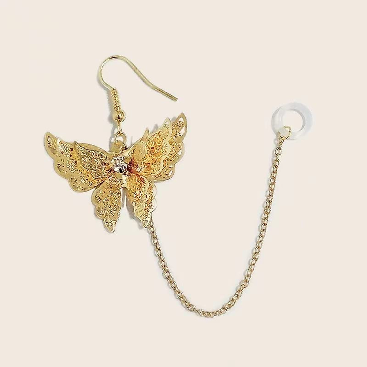 2pcs Airpod Earrings Holder Anti Lost Heart Pearl Flower Butterfly Star Earbud Ear Bud Earphone Holder Earrings Pierced for Women Girls (Butterfly)