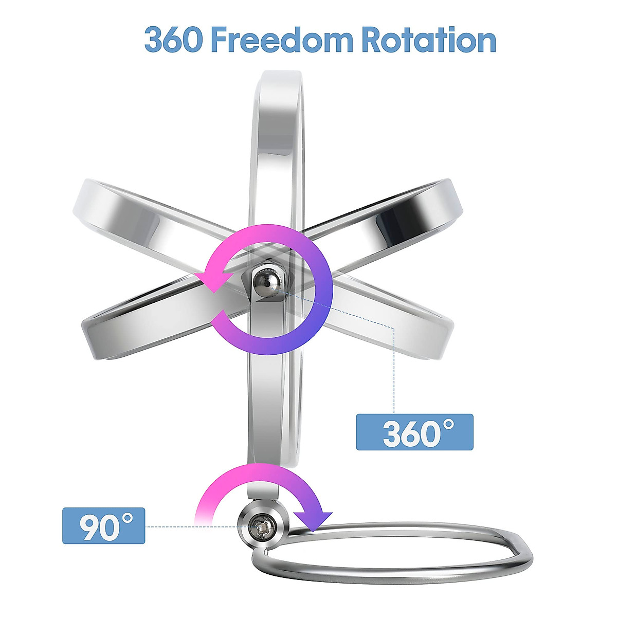 Portable Folding Travel Makeup Mirror,1X/10X Magnifying Vanity Mirror,6” Double-Sided 360° Swivel,Handheld & Wall Hanging Metal Mirror for Home and On-the-Go Use,Travel Storage Bag Included,No Light