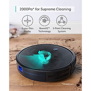eufy BoostIQ RoboVac 11S MAX, Robot Vacuum Cleaner, Super-Thin,Powerful Suction, Quiet, Self-Charging Robotic Vacuum Cleaner, Cleans Hard Floors to Medium-Pile Carpets, White (Renewed)