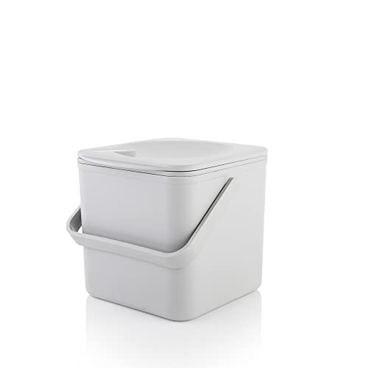 Minky Homecare Kitchen Compost Bin – Countertop Food Waste Caddy with Easy Wipe Clean Interior – Made in the UK - 3.5L (0.9 gal.) (Light Grey)