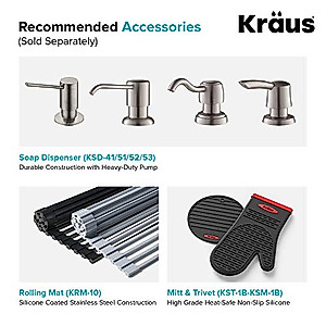 KRAUS Standart PRO 33-inch Drop In/Undermount 16 Gauge Double Bowl 2-Hole Stainless Steel Kitchen Sink, KHT302-33