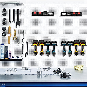 NAGAWOOD Power Tool Organizer, Drill Holder, Drill Charging Station With Drill Bit Holder, Drill Storage Rack, Holds 4 Drills, Batteries, Tools for Garage, Home, Workshop, Shed - Discount for PD