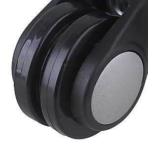 RDEXP Black 9.5x9.2x5cm Left & Right Luggage Wheels with 8 Screws DIY Replacement Set of 2