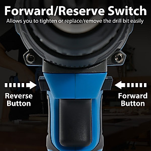 WISETOOL Cordless Drill Set,20V MAX Brushless Drill Driver Kit with Charger,Electric Power Cordless Drill Kit with 1/2'' Keyless Chuck,620 In-lbs Torque,2 Variable Speed,Built-in LED