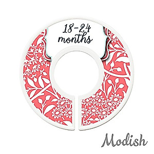 Modish Labels Baby Clothes Size Dividers, Baby Closet Organizers, Size Dividers, Baby Closet Organizers, Closet Dividers, Clothes Organizer, Nursery Décor, Girl, Flowers, Shabby Chic (Baby)