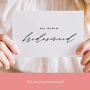GYYsweetus 6 Packs Will You Be My Bridesmaid Card Set, Set of 6 Bridesmaid Proposal Cards, 4 Bridesmaid Cards, 2 Maid of Honor Cards, Wedding Bridal Shower Card with 6 Envelopes