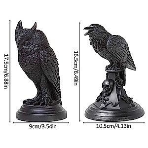 Bird Candle Holders, Candlestick Holders, Vintage Candle Holder Halloween Decorations Candlesticks Resin Decorative Owl Figurine Candle Holders for Table Centerpieces