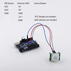 Geekstory 5PCS HC-SR501 PIR Infrared IR Sensor Body Motion Module DC 4.5-20V + 5PCS 5V Electromagnetic Active Buzzer for Arduino Raspberry Pi