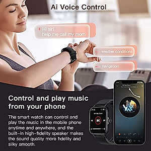 Smart Watch, Newest 1.85 "TFT HD Display Smart Watch with Receive & Dial, Smart Watch for Android iPhone with Pedometer, Fitness Tracker, Heart Rate, SMS Reminder, Android Smart Watch for Women Men
