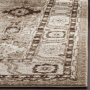 SAFAVIEH Vintage Hamadan Collection Area Rug - 8' x 10', Taupe, Oriental Traditional Persian Design, Non-Shedding & Easy Care, Ideal for High Traffic Areas in Living Room, Bedroom (VTH214T)