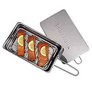 Gourmet Mini Stovetop Smoker - Stainless Steel Smoker Box w/Hickory Smoking Wood Chips - Works On Any Heat Source, Indoor Stovetop or Outdoor BBQ Grill-Great Fathers Day Gift & Grilling Gift for Men