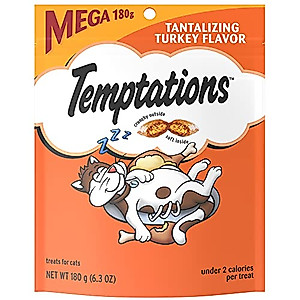 TEMPTATIONS Classic Treats for Cats Tantalizing Turkey Flavor 6.3 Ounces (Pack of 10)