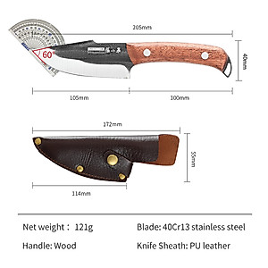 ZHANG XIAO QUAN SINCE 1628 Butcher Knife with Sheath, 8 inch Viking Boning Knife High Carbon Steels Hunting Knife For Outdoor Camping BBQ(B)