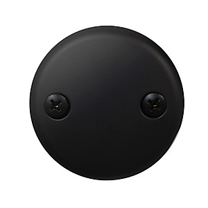 Westbrass 597144-62 14" Poly Tubular Bath Waste & Overflow Assembly with 2-Hole Faceplate and Pull to Open Drain Plug, 1-Pack, Matte Black