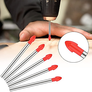 20 Pieces 6 mm tile drill bits Cemented Carbide Masonry Drill Bits for Glass Multi-material Concrete Drill Bit Cement Drill Bit Tile Bits Ceramic Carbide Drill Bit for Glass Plastic Brick Wall, Orange