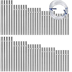 60 Pieces Wind Chime Tubes Parts Supplies String Metal for Crafts DIY Windchime Kits for Adults Kids Arts and Crafts