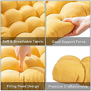 WJXBoos Chair Pads Dining Chair Cushion with Ties,Soft Thick Seat Pads Tatami Cushion Futons Pillow for Office,Home or Car Sitting (Blue1,24"*24"*4")