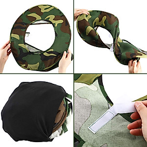 Jovitec 2 Pieces Hard Hat Neck Sun Shade Neck Protection Full Brim with Reflective Strip Green Camouflage Hard Hat Neck Shade for Cover Summer Sun