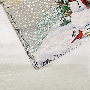 Greeeen Welcome Wall Hanging Sign- Winter Christmas Snowman Slate Hanging Plaques for Front Door Porch Window Farmhouse Garden 5.1 inch x 7.9 inch Wall Home Decor, TYF20201113SWXF03302CACAGRN