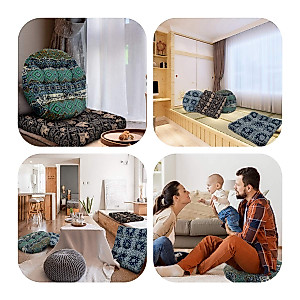 bilkoivn Meditation Pillow Exotic Custom Yoga Cushion India Seating Cushion for Bedroom Living Room Outdoor, Garden Party Decoration，Round