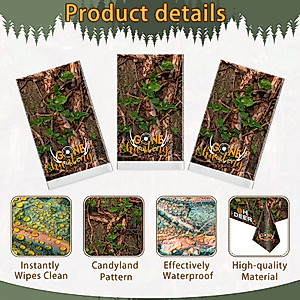 Containlol Hunting Tablecloths Camo Birthday Party Decorations Camo Table Covers Plastic Hunting Table Decorations for Hunting Camo Baby Shower Party Supplies(3 Piece)