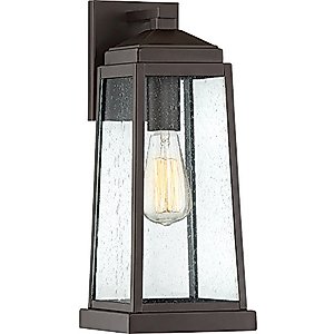 Quoizel RNL8407WT Ravenel Outdoor Wall Sconce Lighting, 1-Light, 100 Watt, Western Bronze (16"H x 7"W)
