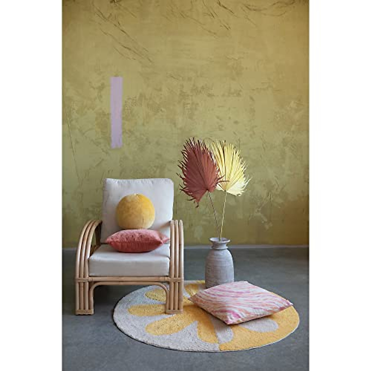 Creative Co-Op Cotton Slub Marble Printed Pillow, 20" L x 20" W x 2" H, Multicolor