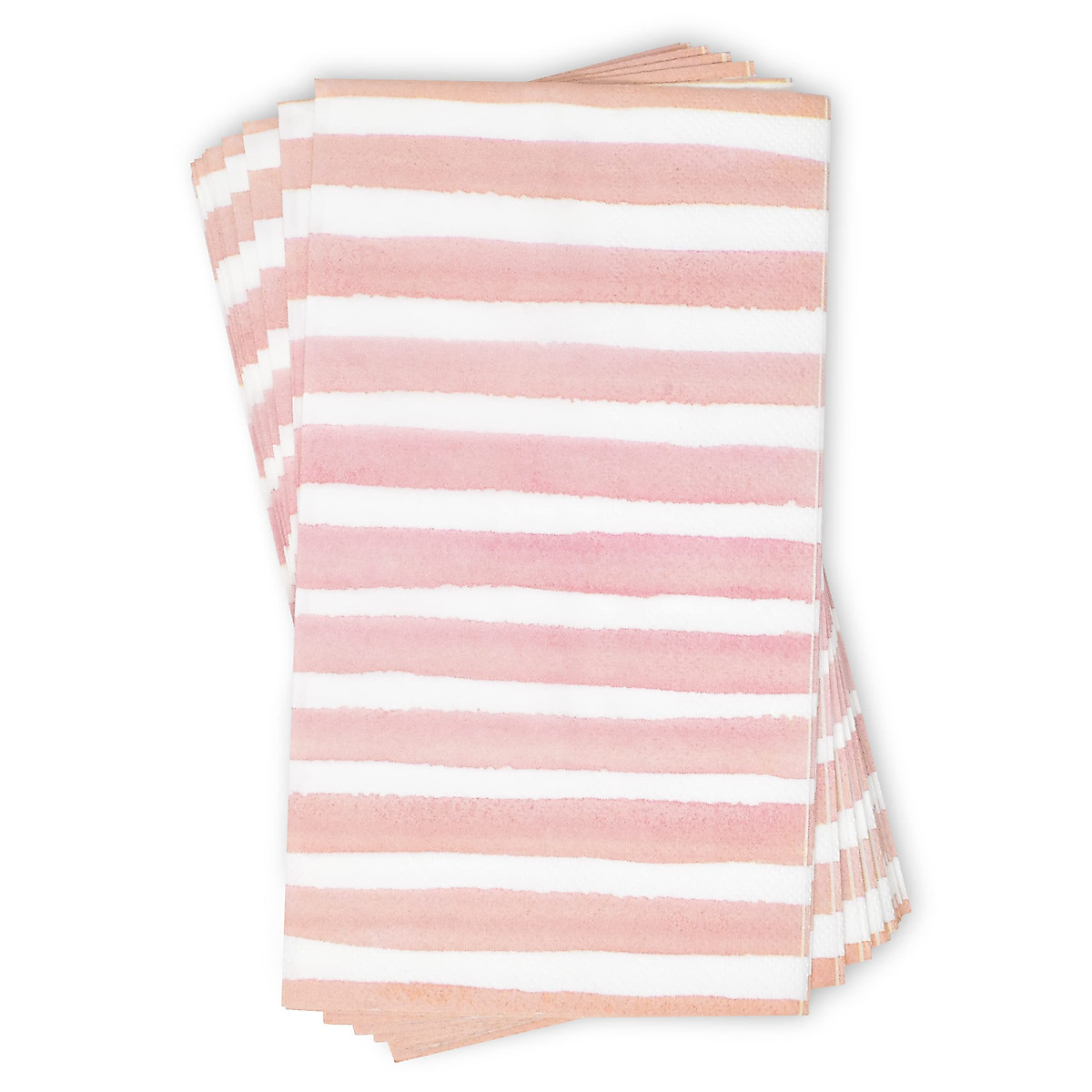 Gift Boutique 100 Pink & White Stripe Guest Napkins 3 Ply Disposable Paper Pack Striped Dinner Hand Napkin for Bathroom Powder Room Holiday Wedding Bridal & Baby Shower Decorative Towels
