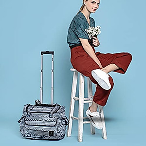 J World New York Donna Rolling Tote Bag on Wheels. Laptop Carry-On, Black (Measures 15 X 17 X 8.3 inches, Holds over 35 litres)