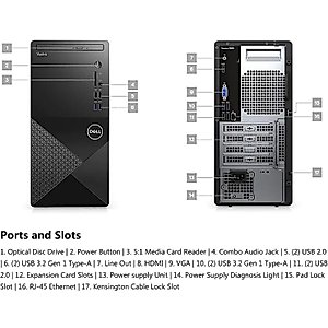Dell Vostro 3888 Business Desktop Computer, Intel Octa-Core i7-10700 up to 4.8GHz, 32GB DDR4 RAM, 1TB PCIe SSD + 1TB HDD, DVDRW, 802.11AC WiFi, Bluetooth, HDMI, VGA, Windows 10 Pro