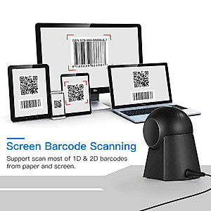 Eyoyo Hands-Free 1D 2D Desktop Barcode Scanner, QR Barcode Reader Support Screen Scanning Platform Scanner for Warehouse, Supermarket, Retail Store, Bookstore Pos System