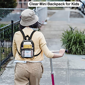 USPECLARE Clear Mini Backpack with Size 7.5"x2.8"x9" for Girls , Waterproof Small Clear Backpack for Security Travel, Concert & Sport Events(Black)
