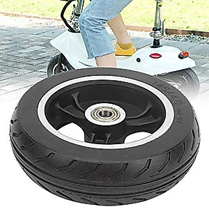 6Inch Solid Wheel, 145x4.0 Solid Flat Free Explosion Proof Wheel Set Solid Wheel Replacement for Electric Scooter, Wheelchairs, Rollators, Walkers