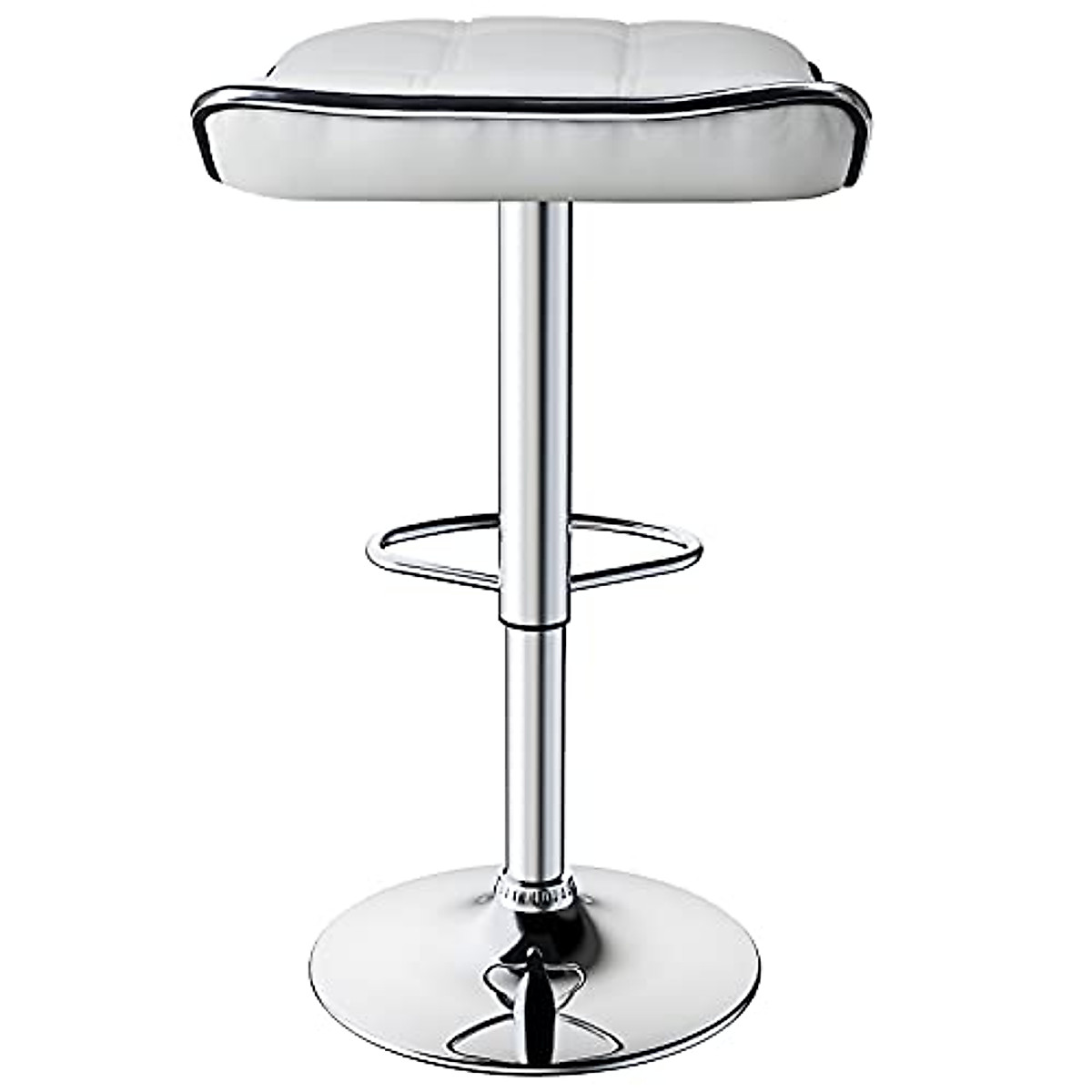 ErgoDesign Bar Stools Set of 2, Square Backless Adjustable Bar Stools, Swivel Bar Stool, Barstools Set of 2 (White)