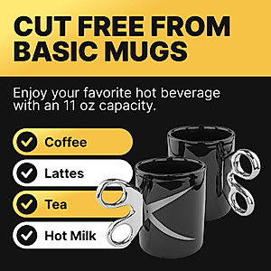 Scissors Handle Coffee Mug, 11oz - Fairly Odd Novelties - Fun Barber Hairdresser Arts 7 Crafts Tea Cup Gift