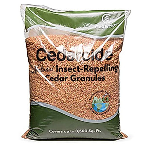 Cedarcide Granules (1 Bag) Insect Repelling Cedar Mulch Granules Repels Fleas, Ticks, Ants, Mites, Mosquitoes 8lb Bag Water Activated | Protect Your Lawn with a Cedar Barrier