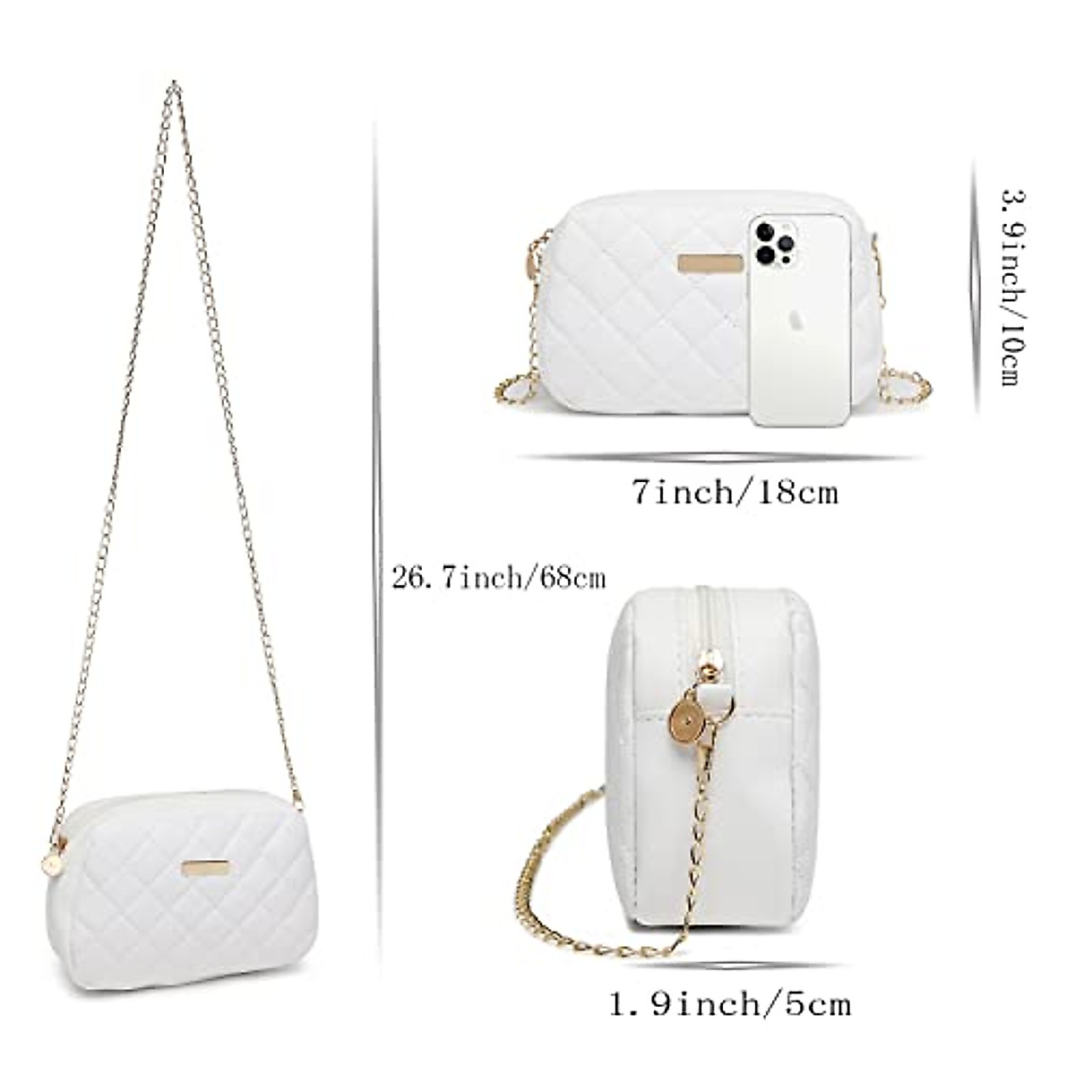 EIMAQ Shoulder Bags Messenger Tote Bag leather Handbag Crossbody Bags Crossover For Women Purses with Strap Stylish Clutch Purse for Women (white)