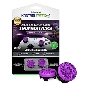 KontrolFreek FPS Freek Frenzy for Xbox One and Xbox Series X Controller | Performance Thumbsticks | 1 High-Rise, 1 Mid-Rise | Purple/Black