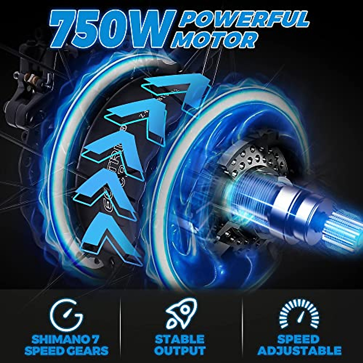 ECOTRIC Electric Bike 26" Fat Tire 750W Electric Bicycles 48V 13AH Removable Large Battery Beach Snow Mountain E-Bike for Adults UL Certified with Dual Shock Absorber & Shimano 7-Speed